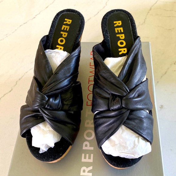 Report | Shoes | Report Footwear Leather Knot Wedge 85 | Poshmark